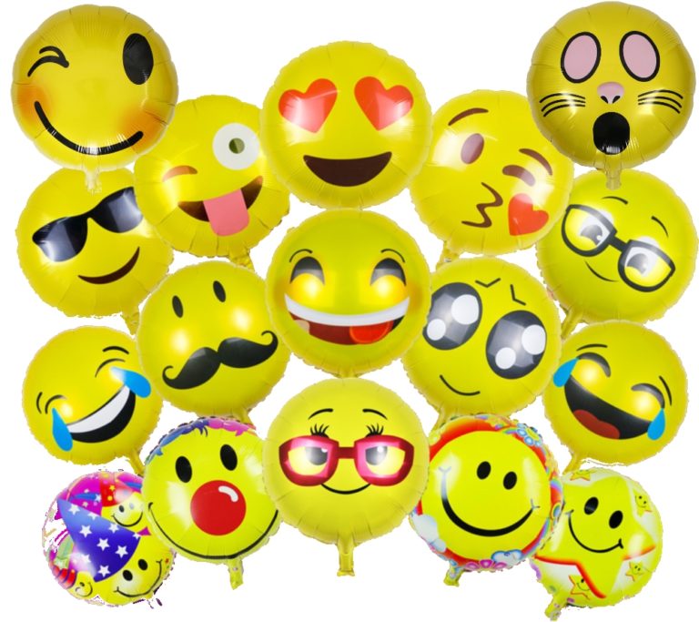 Emoji Smiley Partyfotos Luftballon Set – ballonfritz